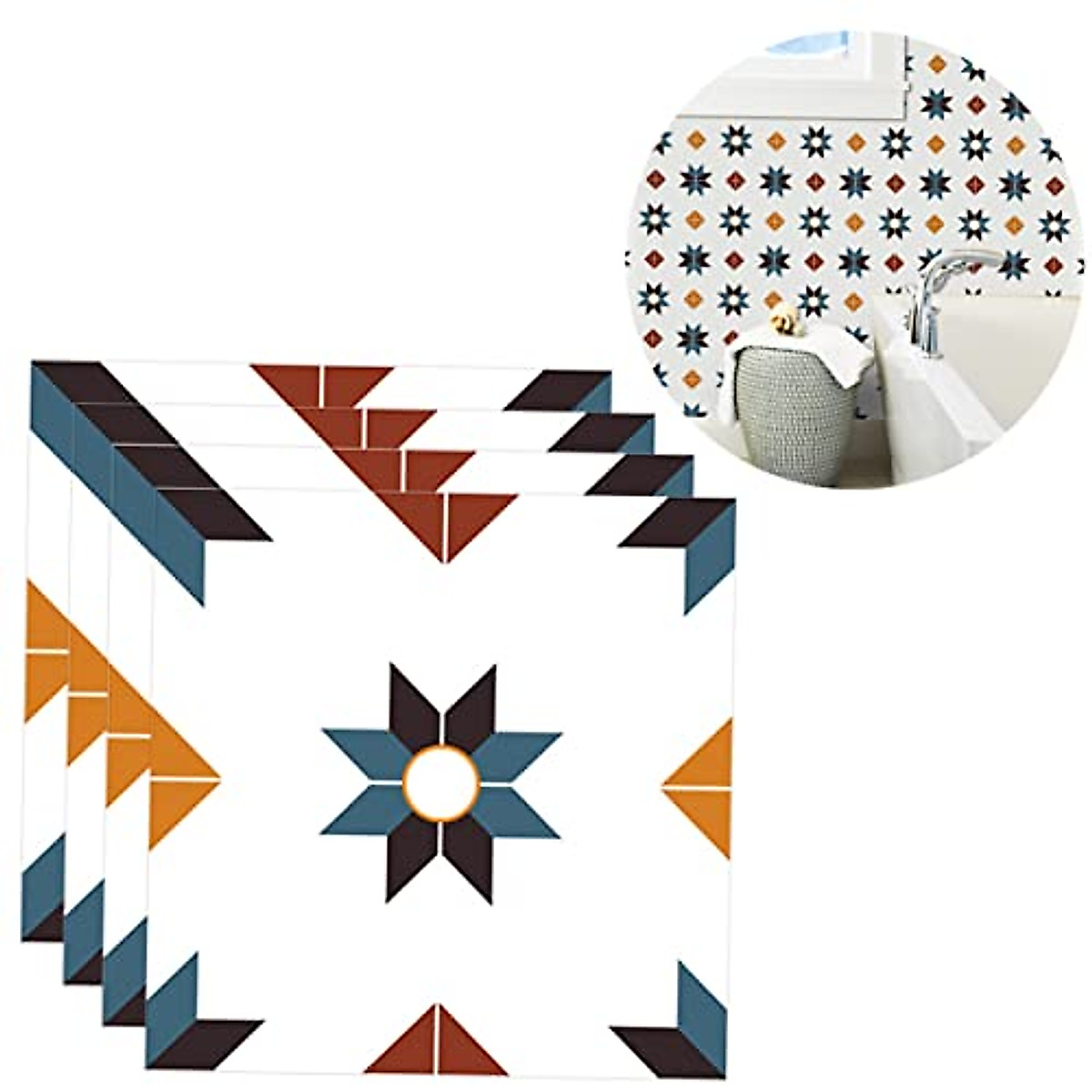 OSALADI 4pcs Stickers Color Stickers Peel and Stick Vinyl Planks Peel and Stick Vinyl Plank Flooring Sticky Tiles Floor Tile Sticker Square Sticker Bathroom Tile Sticker Mural