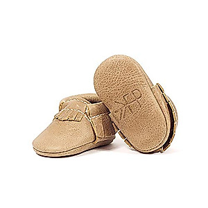 Freshly Picked - Soft Sole Leather Moccasins - Newborn Baby Girl Boy Shoes - Size 0 Weathered Brown