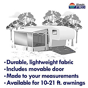 ShadePro - Villa RV Awning Screen Room - Add Room for Your Family Under Your RV Awning - Camper Screen Room for RV Patio or Porch Enclosure - Size 18 feet