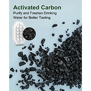 8 Pack Cat Water Fountain Filters with 8 Pack Pre-Filter Sponges Set for 3.2L/108oz Pet Cat Water Fountain, Pet Fountain Filter Replacement