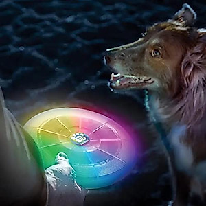 Nite Ize Flashflight LED Dog Discuit - Best Dog Flying Disc For All Hours of Play - With Long-Lasting LED Light, 1-Pack Multi-Colored Disc-O (FFDD-07-R8)