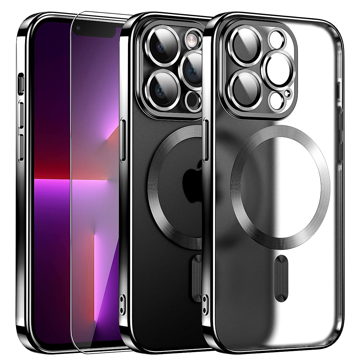 DOSNTO Magnetic for iPhone 13 Pro Max Case with MagSafe [ Integrated Camera Protecion] Translucent Matte Soft Slim Cover, 10FT Military Grade Drop Tested [Anti-Scratch] Wireless Charging