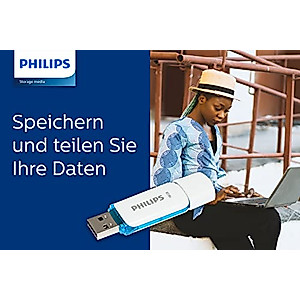 PHILIPS 16GB Flash Drive, Snow Edition USB 2.0 - White/Blue