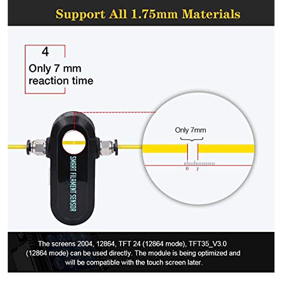 BIGTREETECH Direct SFS Smart Filament Sensor, 1.75mm PLA Filament Runout Sensor/Filament Break Detection Sensor Compatible with SKR Mini E3 V2.0, SKR Mini E3 V3.0, Octopus V1.1 Control Board