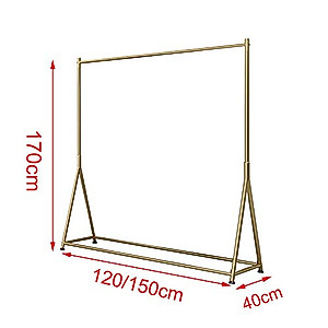 Iron Floorstanding Garment Rail,Simple Modern Clothes Rail,Fashion Durable/Golden / 150×170×40cm