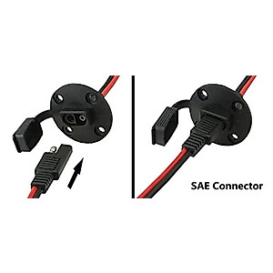 CERRXIAN 60cm 10 AWG SAE to SAE 2 Pin Quick Disconnect with Cap Power Automotive Panel Extension Cable with Screw Holes for Solar Panels Battrey