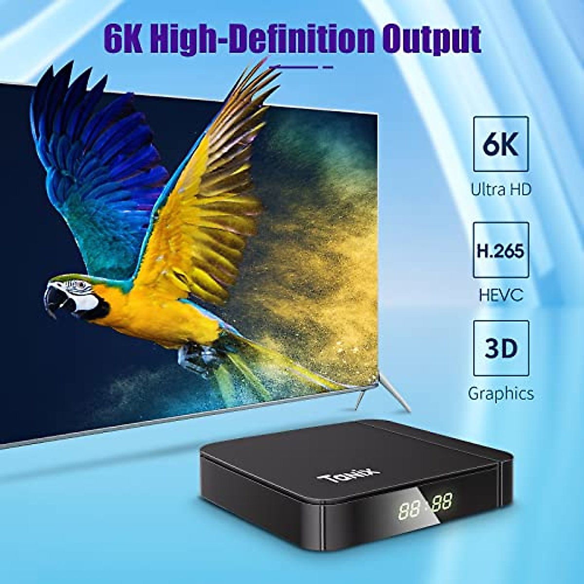 Android TV Box 11.0, Tanix W2 Android TV Box 4GB RAM 32GB ROM with Wireless Keyboard, Android Box with Amlogic S905W2 Quad Core 64 Bits, AV1 4K 3D USB 3.0 BT 4.2 TV Box