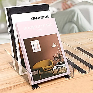 ULTECHNOVO Clear Shelf Dividers, Plastic Shelf Divider- 5PCS Shelf Separator with Magnetic Side- Firmly Standing Clear Shelf Clapboard for Cabinets Shelf Store Goods
