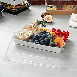 Restaurantware Matsuri Vision Clear Plastic Lid - Fits Large Sushi Tray - 100 count box