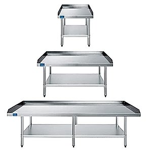 AmGood Stainless Steel Equipment Stand | Height: 24" | Commercial Heavy Duty Grill Table | Customize Your Size + Add Casters
