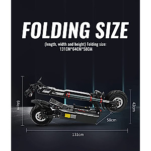 Tumotcy Electric Scooter Adult 5600w Dual Motor, Max Speed 50MPH Range 70 Miles, 12 Inch Street Tires Commuter Dual Suspension E-Scooter with Seat