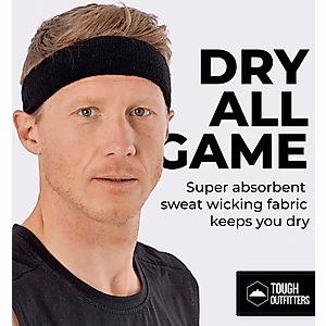 Running Headbands for Men and Women - Athletic Sweatband - Terry Cloth Bands for Basketball, Tennis, Football, Gym, Running, Cosplay & Costumes
