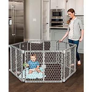 Regalo Plastic 192-Inch Super Wide Adjustable Baby Gate and Play Yard, 2-In-1, Bonus Kit, Includes 4 Pack of Wall Mounts