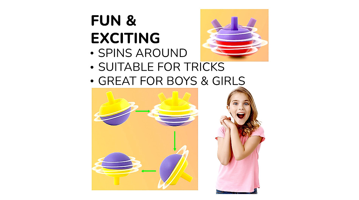 Kids Spinning Toys Bulk Pack - 100 Flip Tops for Parties & Easter