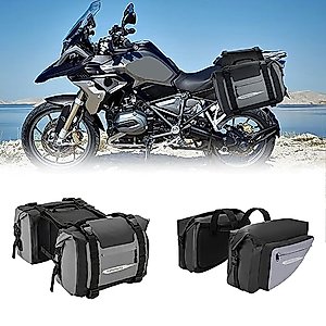 KEMIMOTO 50L Motorcycle Saddlebags with 30L Motorcycle Saddlebags