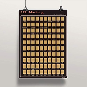 NTZS 100 Movies Scratch Off Poster - Top Films of All Time Bucket List (16.5" x 23.4")…