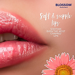 Blossom Moisturizing and Hydrating Shimmer Sparkle Lip Oil with Olive Oil + Grape Seed Oil, Infused with Real Flowers, 3g, Watermelon