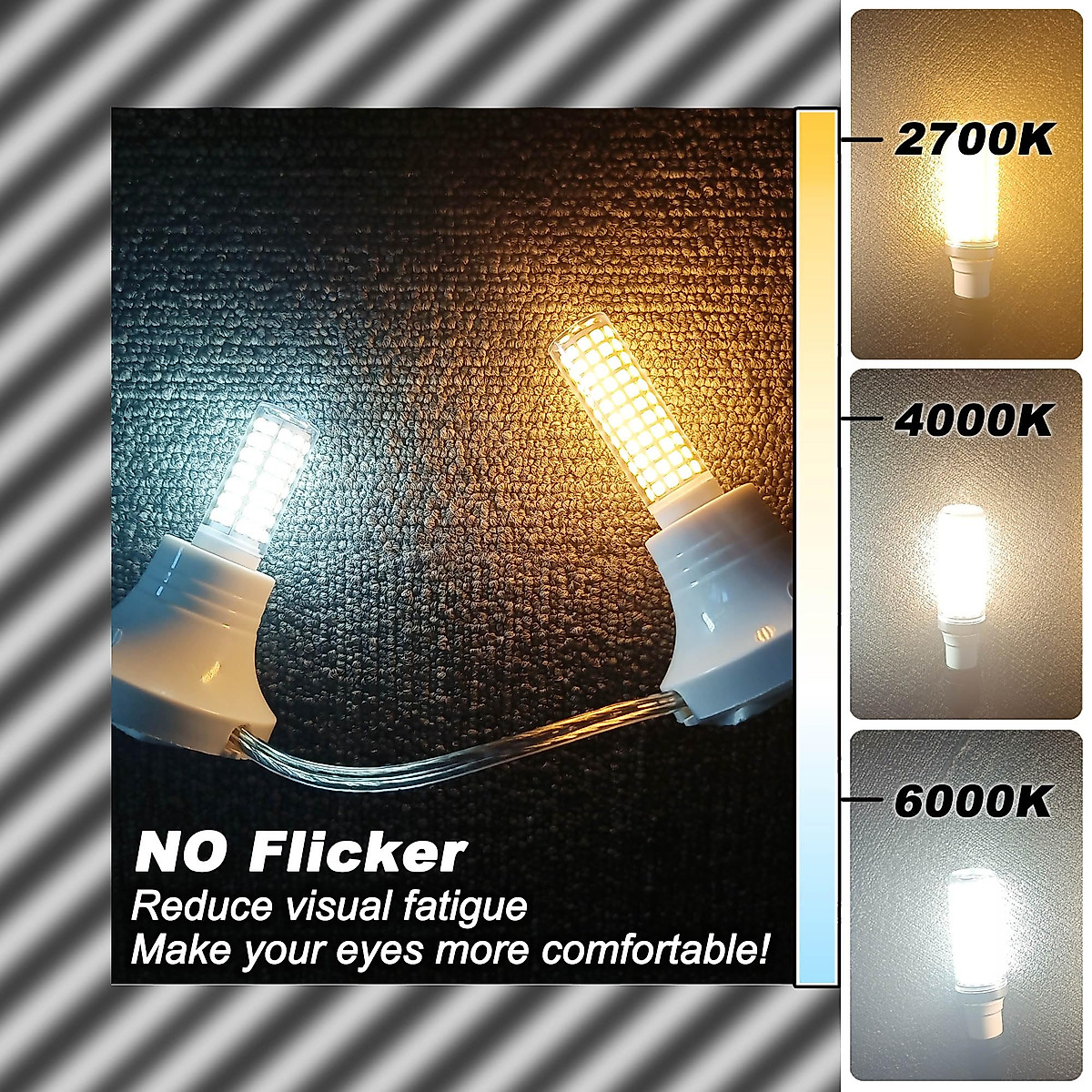 Ziomitus Dimmable JDE11 120V 100W Halogen Candelabra Bulbs Equivalent,T3 T4 Mini Base, 6000K Daylight White 10W 1000 LM E11 for Chandeliers,Candelabra,Ceiling Fan, Cabinet Lighting,2Pack