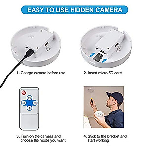 CHSMONB Hidden Camera, 1080P HD Nanny Cam Spy Camera Wireless Mini Video Recorder for Indoor Home Security Monitoring Motion Detection(No WiFi)
