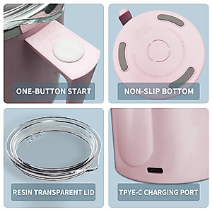 FOXNSK Self Stirring Mug, Self Stirring Coffee Mug Magnetic Stirring Mug Electric Magnetic Stirring Coffee Mug Rechargeable Self Stirring Mug Suitable for Coffee/Milk/Protein Powder (Pink)