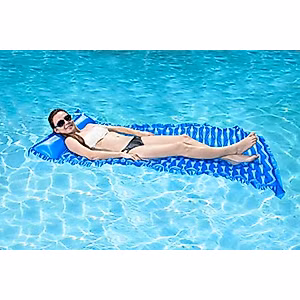Poolmaster Roll 'N Go Swimming Pool Mattress Float, Blue