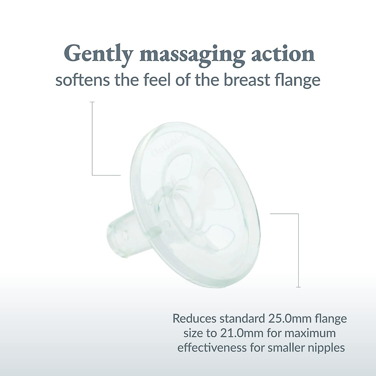 Ameda CustomFit Breast Pump Flange Insert | 21mm Flexishield Areola Stimulator Flange Inserts | Silicone | 2 Count | Works with HygieniKit, MYA Joy, MYA Joy Plus & Pearl Breast Pumps | BPA & DEHP Free