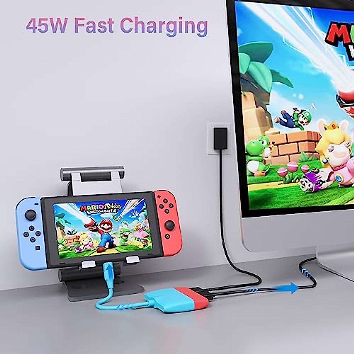 Battony USB C to HDMI Adapter for Nintendo Switch/Switch OLED/MacBook Pro Air/iPad Pro/Android Phone, USBC to 4K HDMI Output Multiport Converter Adaptor for Switch Dock Replacement