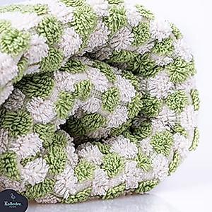 Organic Turkish Cotton Hand Towels for Bathroom | 17 x 35 Inches | Large Soft Plush Fluffy Highly Absorbent Towels for Kitchen, Hand and Face | Decorative Boho Hand Towel (Green, Hand Towel)