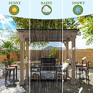 MUPATER 8' x 5' Wooden Grill Gazebo with Sloping Metal roof, 2 Full Size Grills, Rainwater Drainage, BBQ Canopy for Outdoor Patio, Lawn, Garden, Backyard