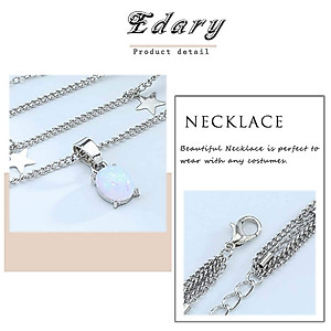 Edary Boho Layered Necklaces Silver Star Choker Necklace Crystal Pendant Chain Jewelry Accessories for Women (Style A)