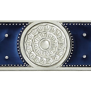 Acme Varian Queen Upholstered Panel Bed in Blue Velvet and Mirrored