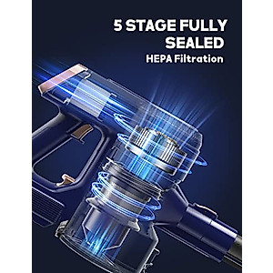 Voweek Cordless Vacuum Cleaner, 6 in 1 Lightweight Stick Vacuum Cleaner with 3 Power Modes, LED Display, Powerful Stick Vacuum Up to 45min Runtime, Vacuum Cleaner for Hardwood Floor Pet Hair Home Car