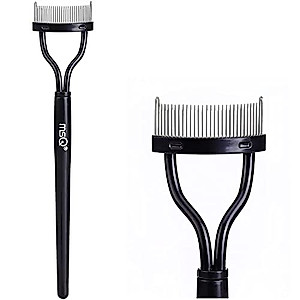 Eyelash Comb Eyebrow Brush MSQ Eyelash Separator Mascara Applicator Eyelash Definer With Comb Cover Arc Designed Cosmetic Brushes Tool Black (1PCS)