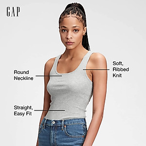 GAP womens Ribbed Tank Top Shirt, Phosphorus, X-Small US
