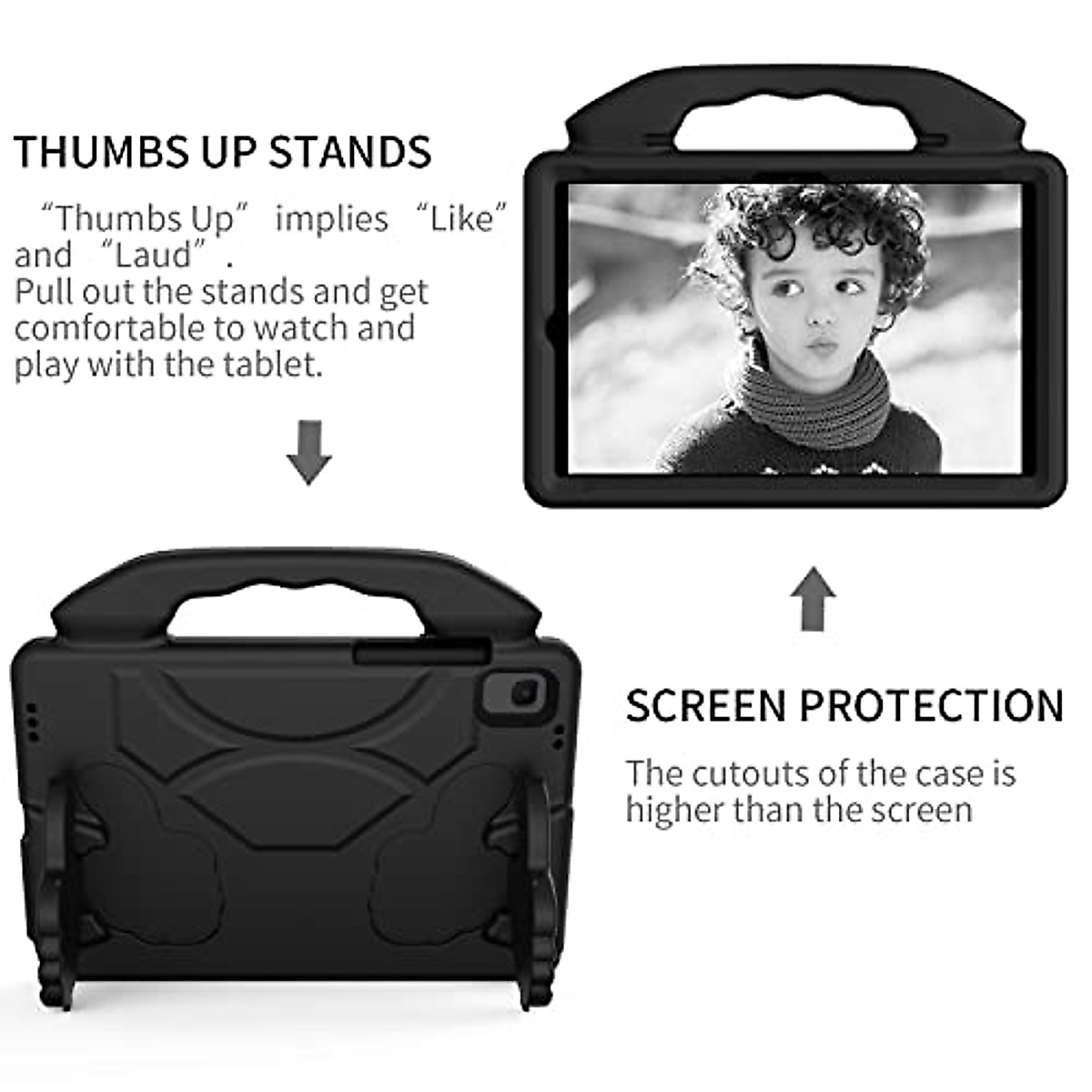 Tablet Case Cover Compatible with Samsung Galaxy TAB A8 10.5 X200/X205(2021) Tablet Case Compatible with Kids Shockproof Lightweight EVA Dropproof Impact Resistance Protective Handle Stand Cover Full