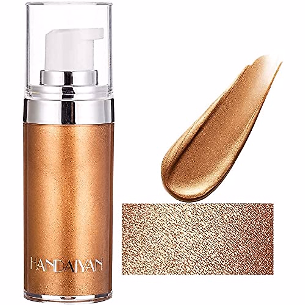 Go Ho Face Body Illuminator,Liquid Highlighter Makeup Moisturizing Face Luminizer,Waterproof Smooth Liquid Spray Shine Shimmer Glow Foundation - Bronzer Body & Face(#3 Bronzer Golden)