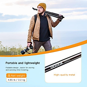 Godox Heavy Duty Aluminum Photography Light Tripod Stand for Studio Photography Lighting, Backgrounds, Monolights, Strobe Flash - 286CM, 112 Inches