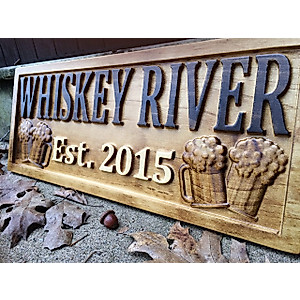 Personalized Bar Sign Custom Carved Wood Sign Personalized Wood Sign Groomsmen Gift Cabin Sign Man Cave Sign Pub Rustic Home Decor Housewarming Gift Wine Cellar Beer Basement Bar Decor