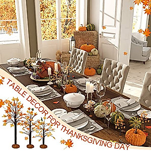 6 Pieces Mini Decor Trees Small Holiday Branch Village Trees Artificial Model Trees Miniature Trees Village Displays Tree for House Garden Festival Decorations, 3 Sizes (Maple Tree)