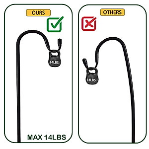 TIEBOLA Shepherd Hooks 2 Pack - 48 Inches High 1/2 Inch Thick Adjustable Rust Resistant Shepards Hooks with 5 Prong Base for Hanger Holder, Wedding Decor, Lanterns, Flower Basket, Bird Feeder.