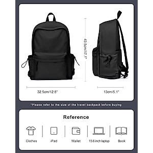 Backpacks For School Backpack For College Bookbag For Women School Bag Book Bags Waterproof Gym Backpack For Women Men Simple Aesthetic Backpack Black