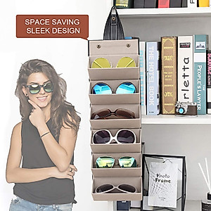 Livtor Sunglasses Organizer 6-Slot EyeGlasses Storage Display Travel Case (Black)