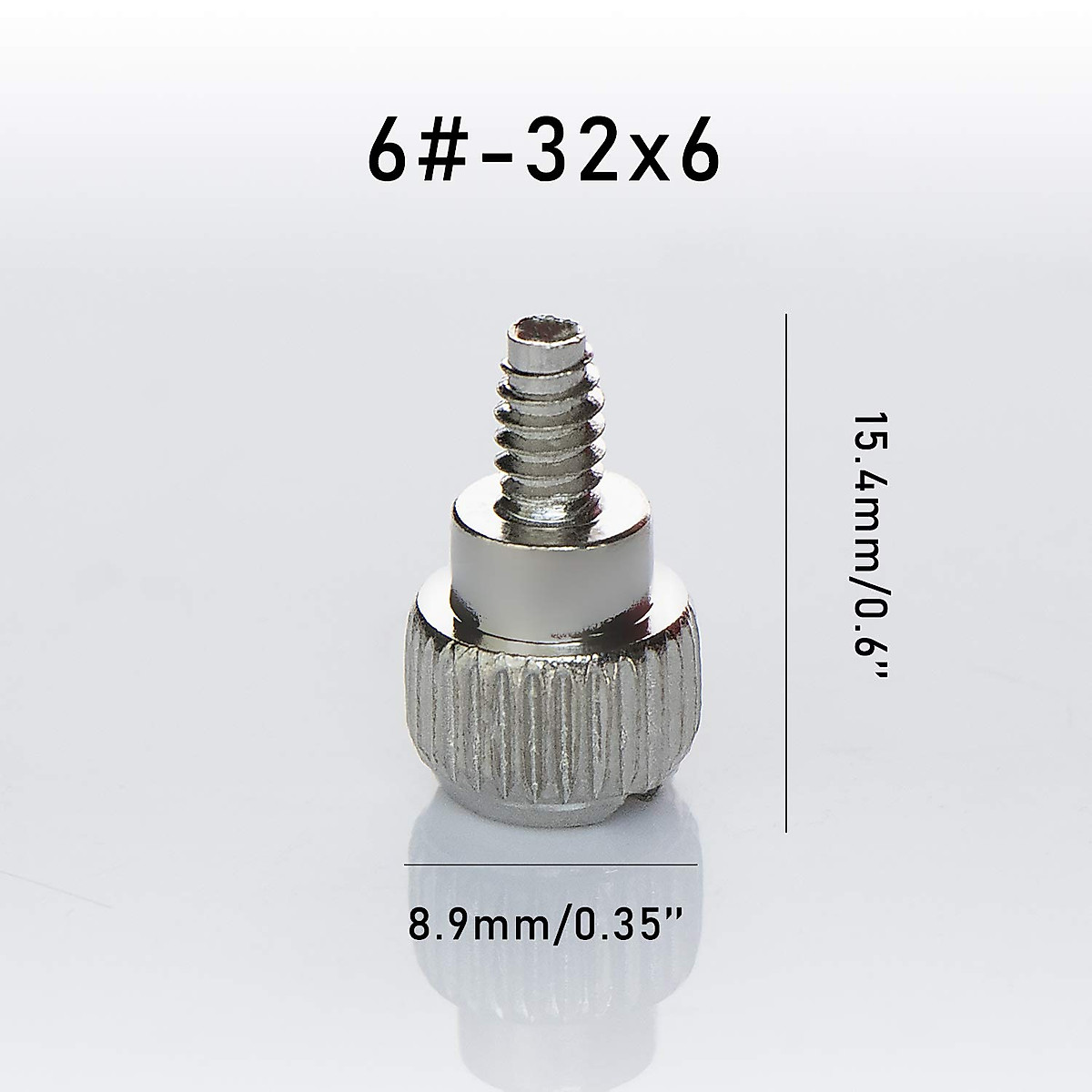 VAPKER 50PCS 6#-32x6 M3.5 PC Computer Case Thumbscrews Thumb Screws Silver Zinc for Hard Drive Computer Case Motherboard Fan Power Graphics