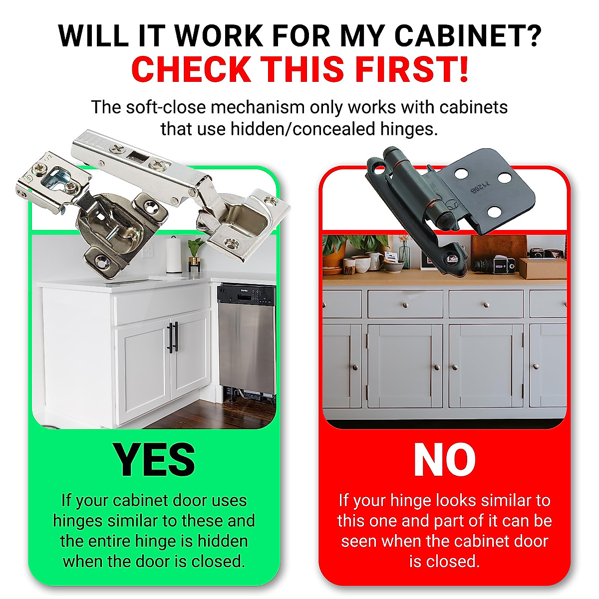 25 Pack Rok Hardware Soft Close Damper for Cabinet Doors/Compact/SoftClose Cabinet Adapter/Hardware/Hinge Polished Nickel Finish, SCD103