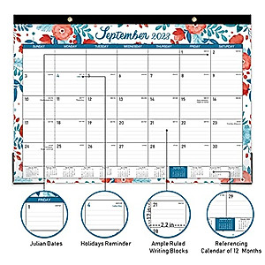 Desk Calendar 2023-2024 - Calendar 2023-2024 from January 2023 - June 2024,18 Months Monthly Desk Calendar, 17" x 12", Desk Pad, Large Ruled Blocks, To-do List & Notes, Best Desk Calendar for Organizing