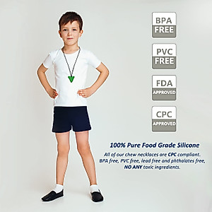 Sensory Chew Necklace for Kids and Adults, Shark Tooth Chew Necklaces for Boys Girls with Autism, ADHD, Fidgeting Needs, Sensory Chew Toys for Kids 4 Pack