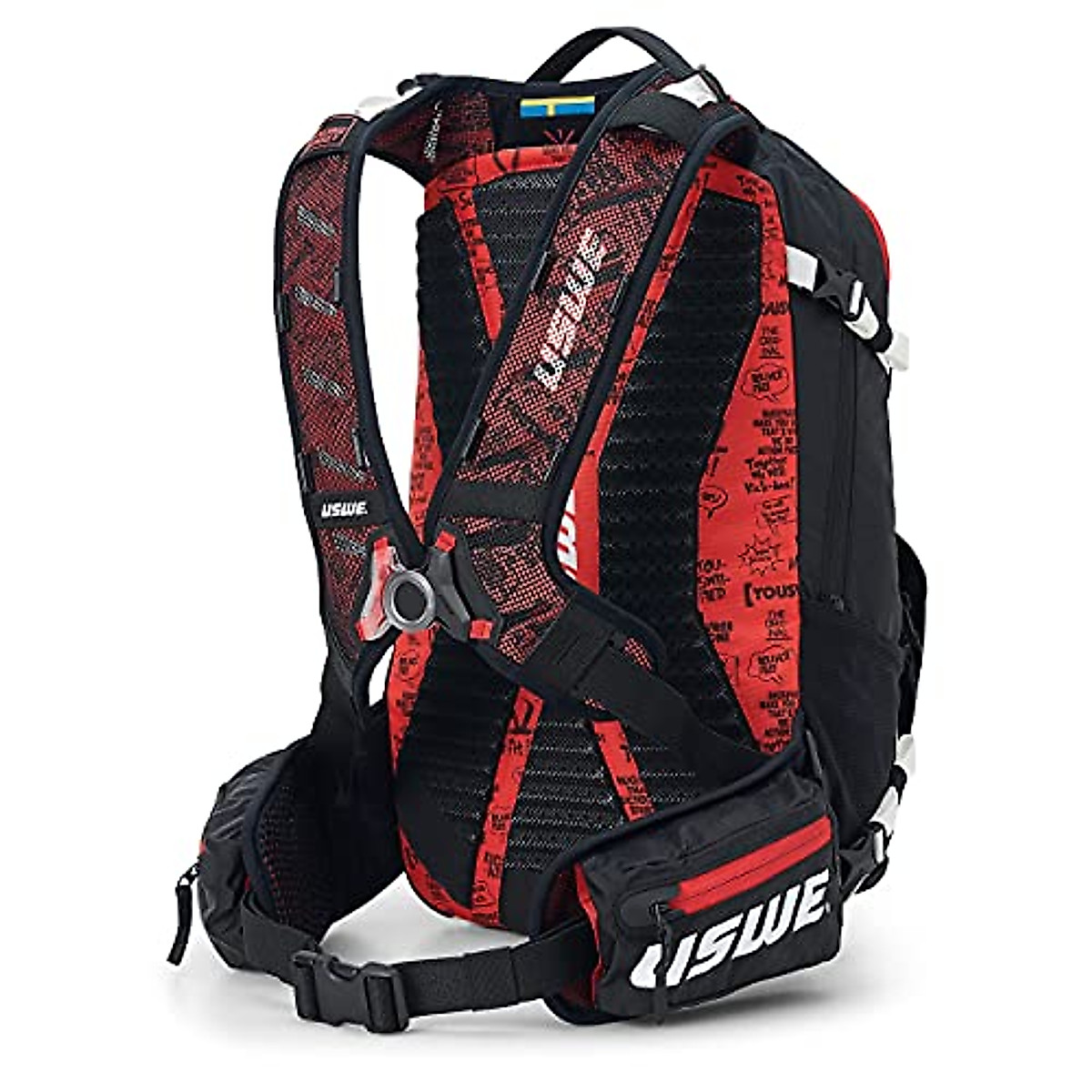 USWE Flow 25L - Backpack with Back Protector, for Bike, Mountainbike, MTB and E-MTB, Black