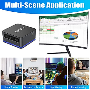 YQHuPo Mini PC Windows 11 Pro, 8GB DDR4 256GB SSD Intel Celeron N5105(Up to 2.9GHz) Mini Desktop Computer, Intel UHD Graphics, Triple HDMI 2.0 Output, 3X USB 3.0, WiFi6, BT5.0, Dual Gigabit Ethernet