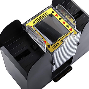 Suwimut Automatic Card Shuffler 1-6 Decks, Battery Operated Playing Card Dealer Machine Electric Casino Card Shuffler for Playing Cards, Home Card Game, Party Club Game