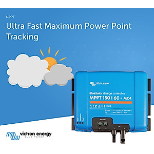 Victron Energy BlueSolar MPPT MC4 150V 60 amp 12/24/36/48-Volt Solar Charge Controller